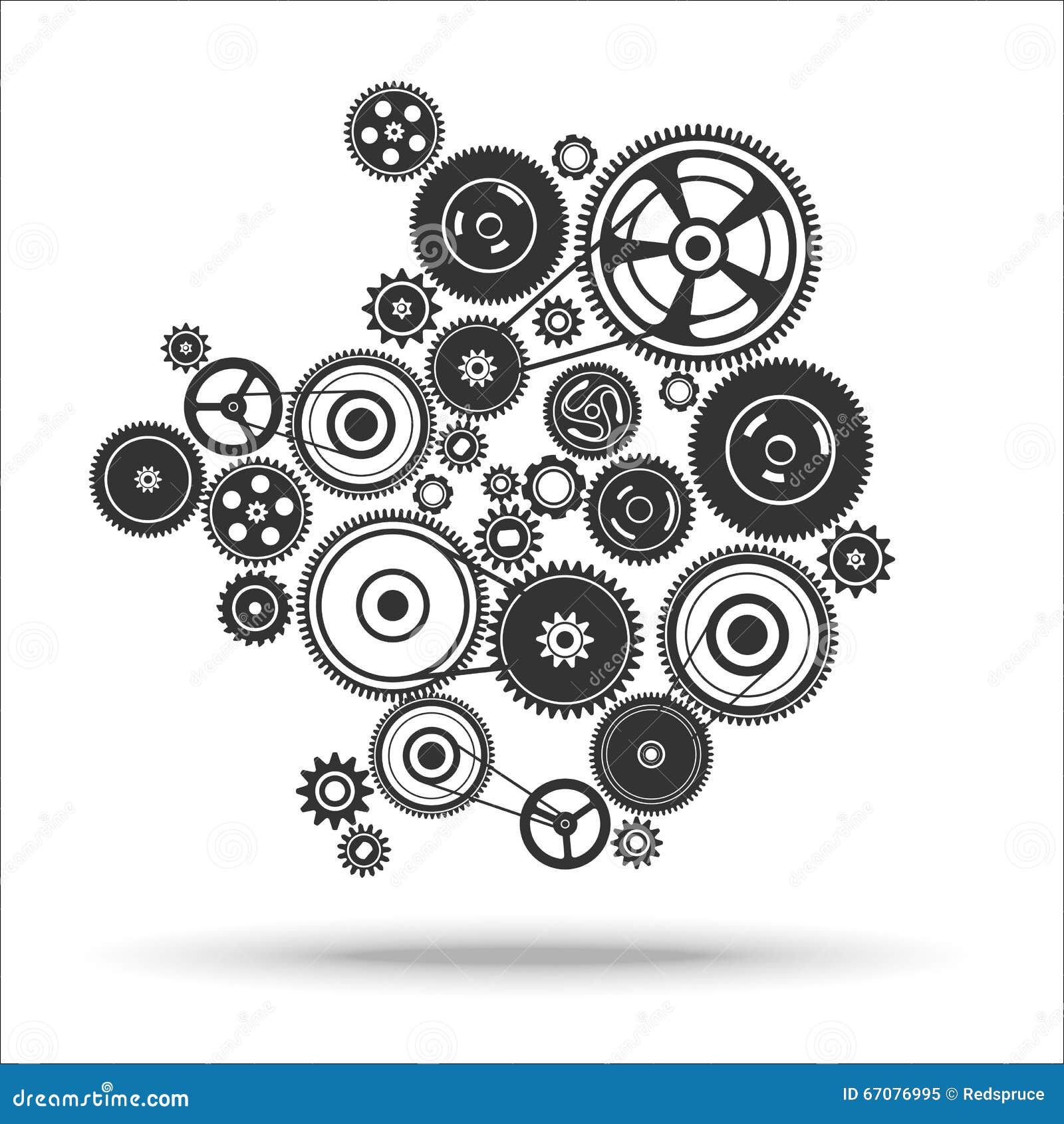 Mechanism Background With Cogwheels And Gears Cartoon Vector ...