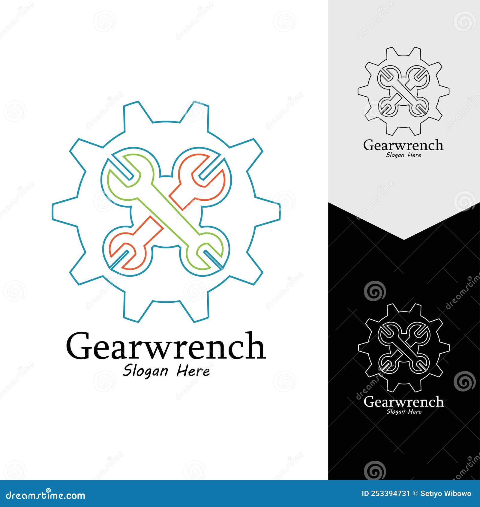 Gearwrench Vector Icon Background Template Stock Vector - Illustration ...