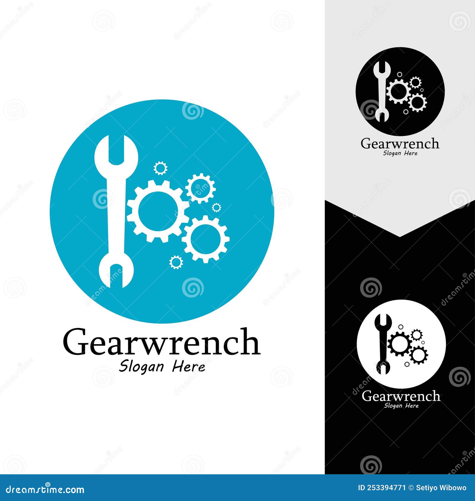 Gearwrench Vector Icon Background Template Stock Vector - Illustration ...