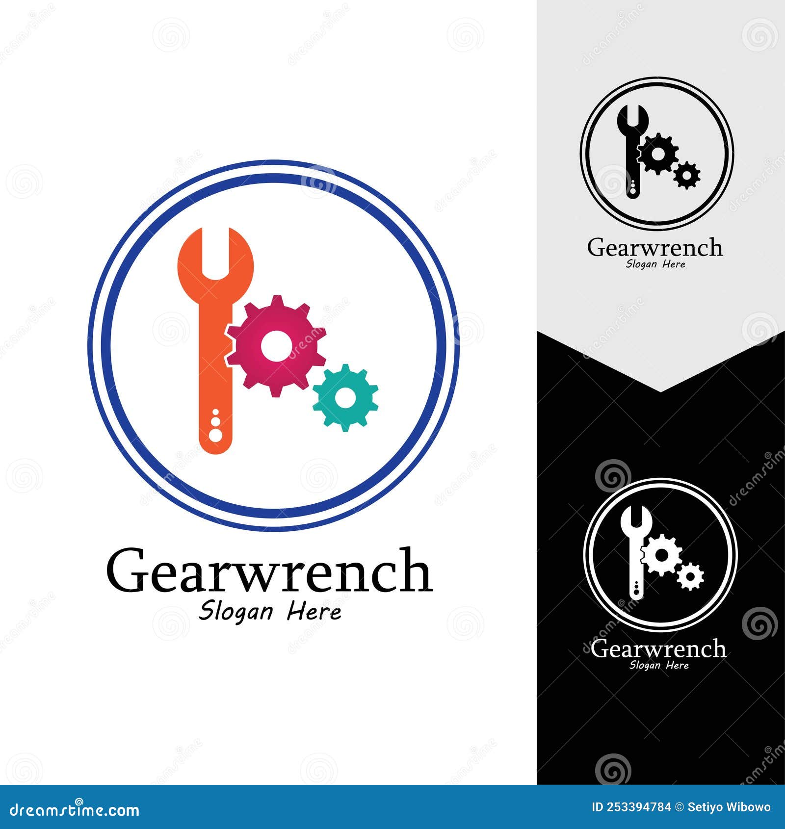 Gearwrench Vector Icon Background Template Stock Vector - Illustration ...
