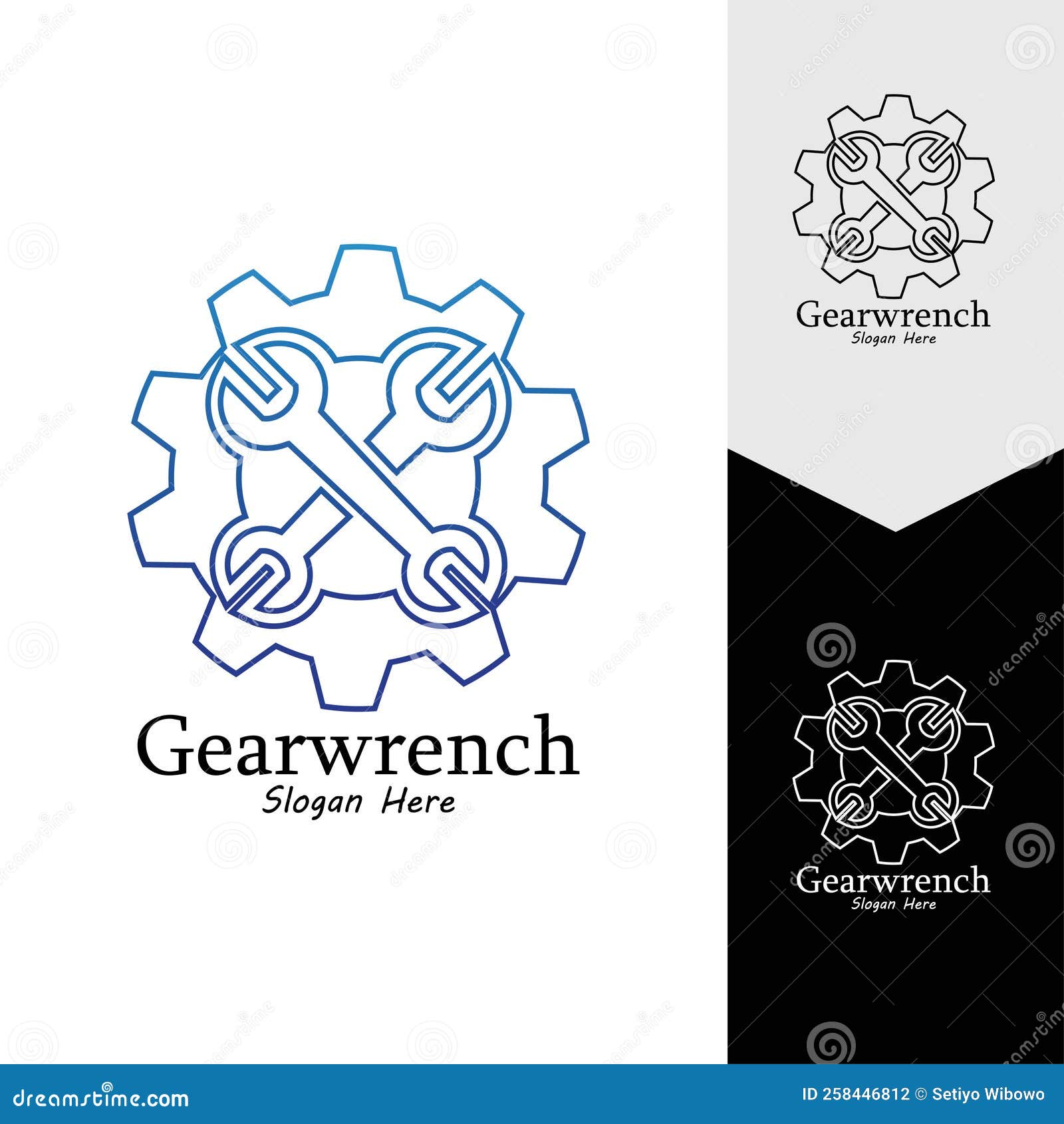 Gearwrench Vector Icon Background Template Stock Vector - Illustration ...