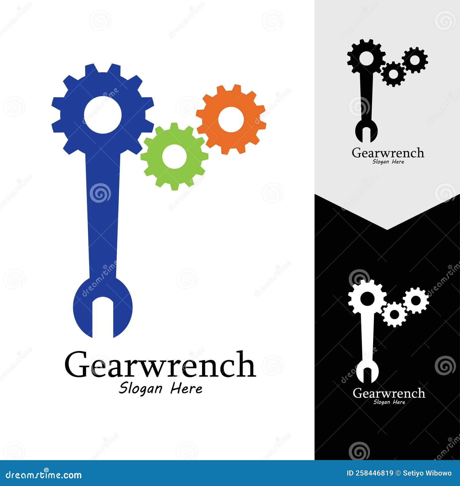 Gearwrench Vector Icon Background Template Stock Vector - Illustration ...