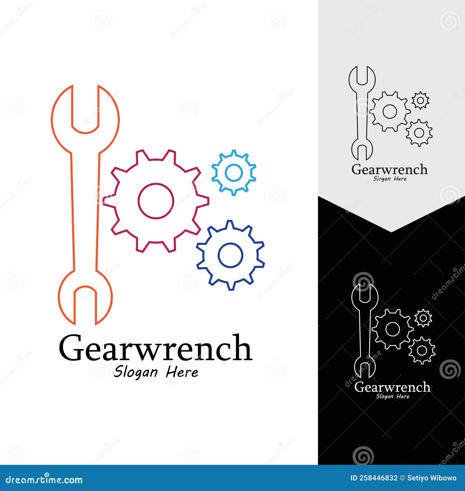 Gearwrench Vector Icon Background Template Stock Vector - Illustration ...