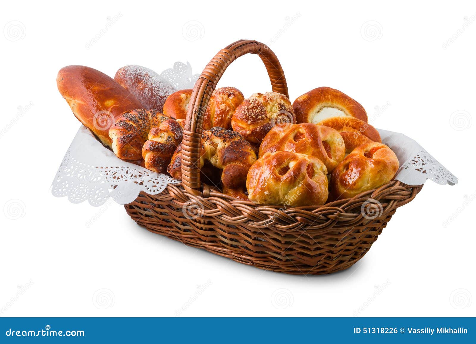 Gebäck im Korb stockfoto. Bild von studio, korb, brot - 51318226