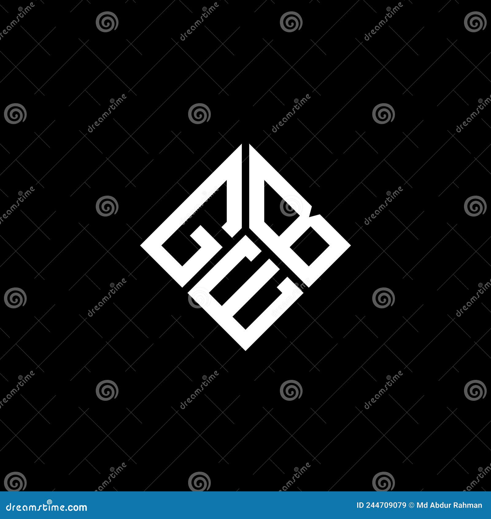 GEB Letter Logo Design On Black Background. GEB Creative Initials ...