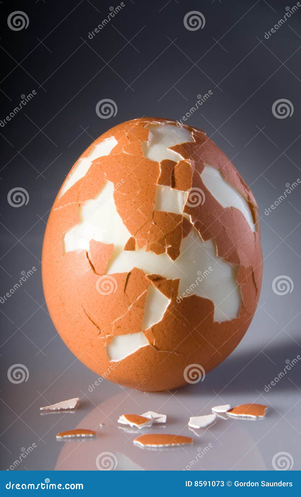 Gebarsten Ei Met Stukken Van Shell Picture. Image: 8591073