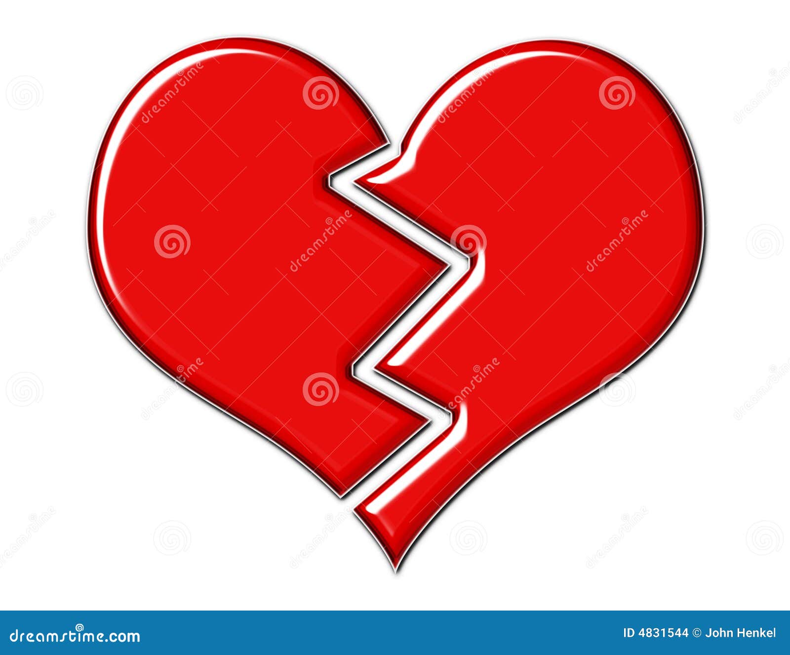 Gebarsten Rood Gebroken Hart Stock Afbeeldingen - Afbeelding: 4831544