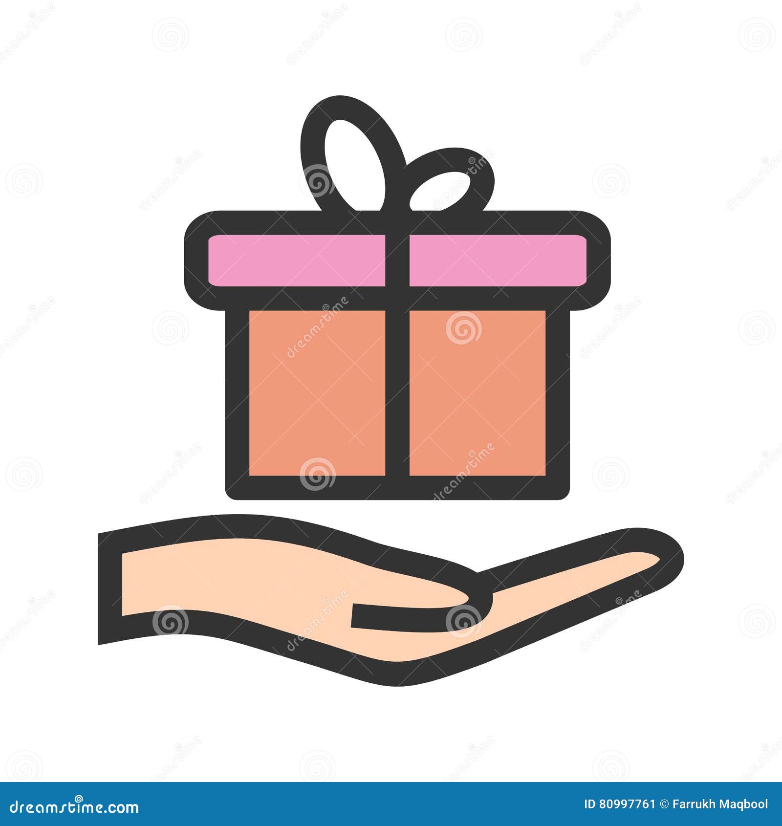 Geben des Geschenks vektor abbildung. Illustration von überraschung ...