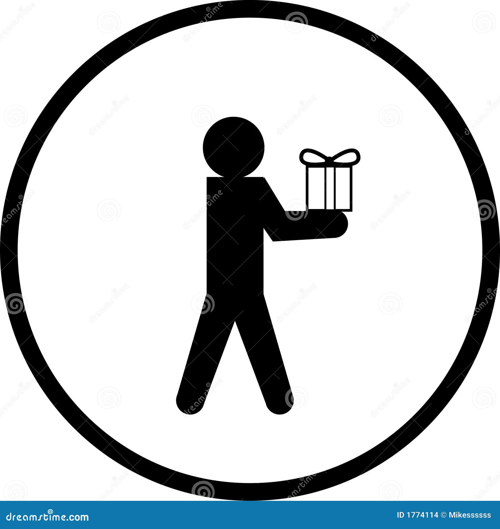 Geben eines Geschenkes vektor abbildung. Illustration von kasten - 1774114