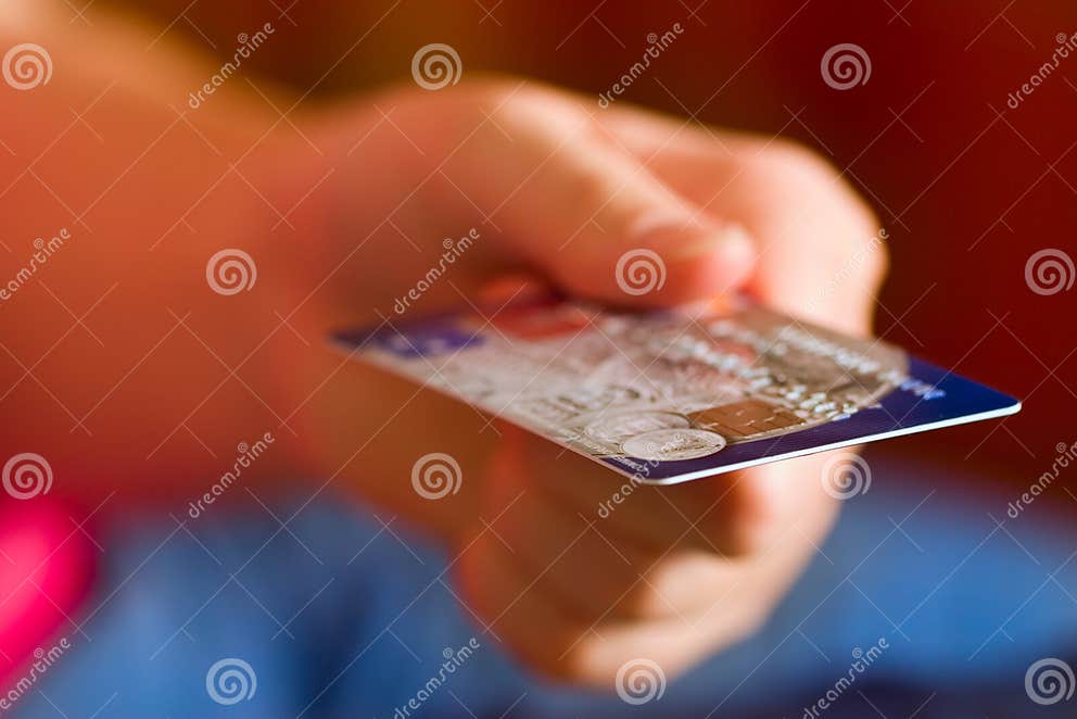 Geben Sie Karte stockbild. Bild von finanziell, kaufen - 1289477