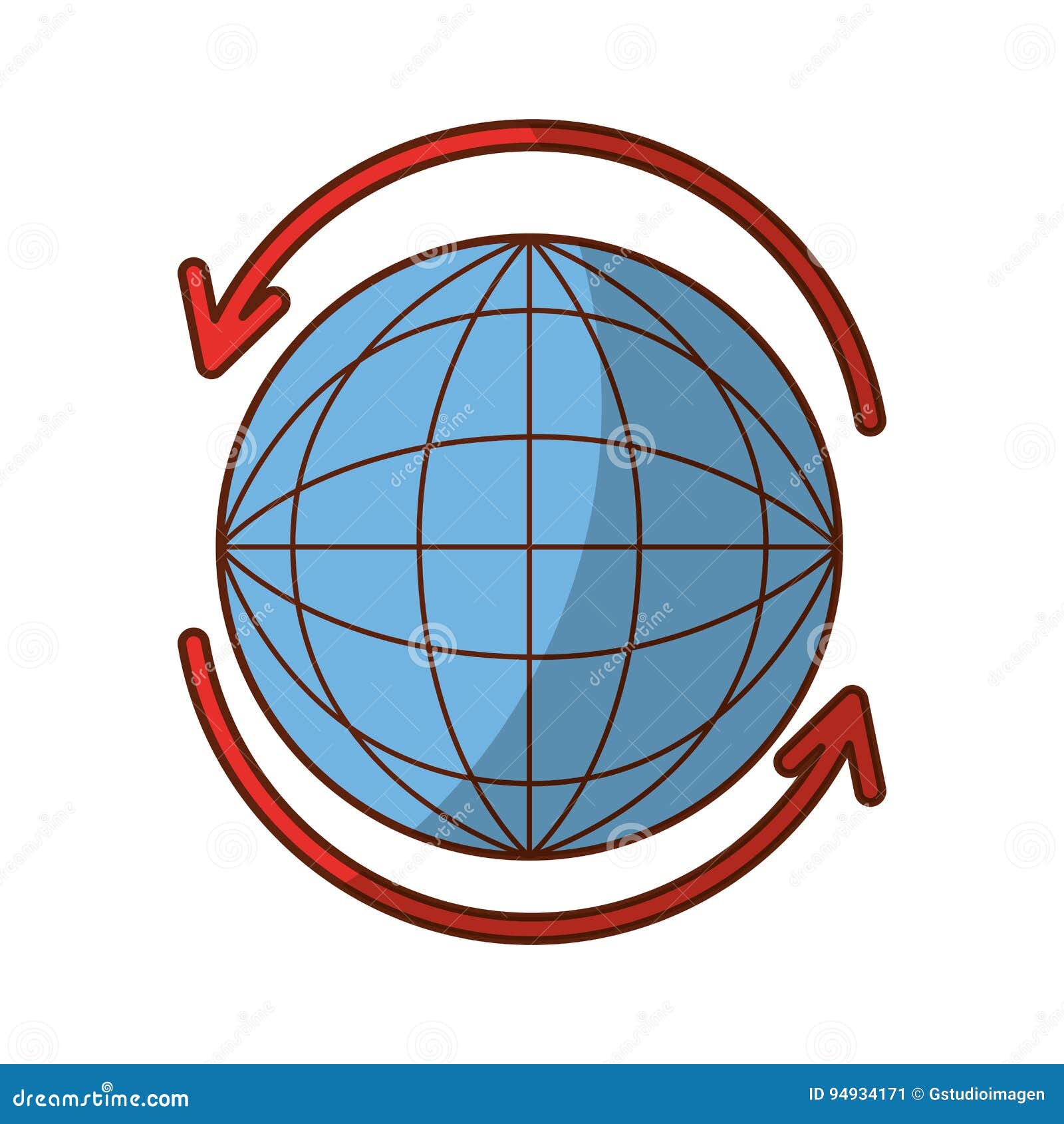 Gebiedplaneet Met Rond Pijl Vector Illustratie - Illustration of pijl ...