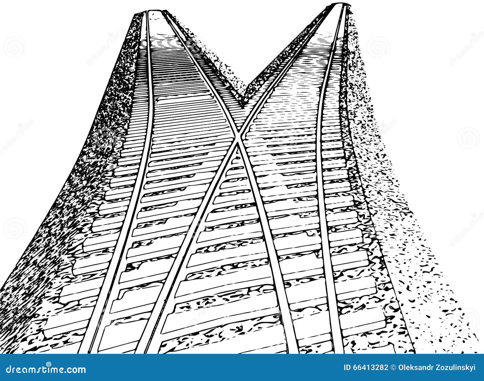 Gebogen Eindeloos Treinspoor Vector Illustratie - Illustration of trek ...