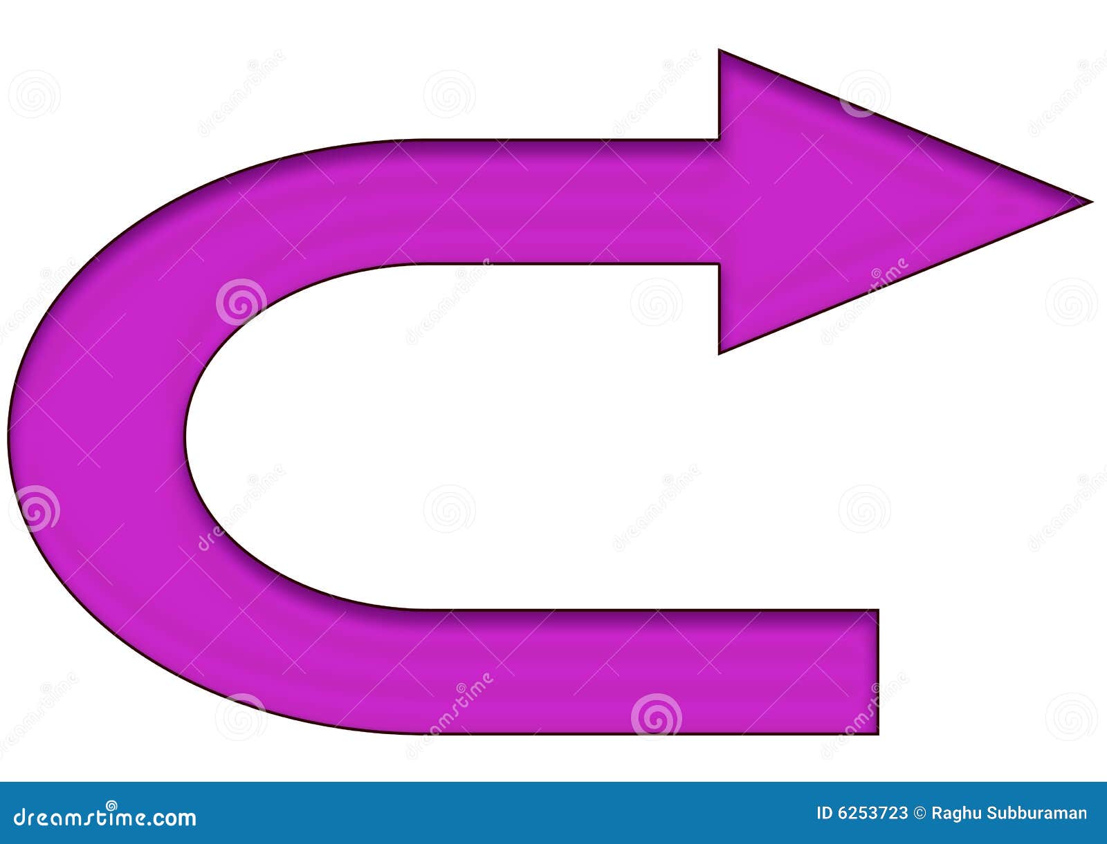 Gebogen pijl stock illustratie. Illustration of pijl, draai - 6253723