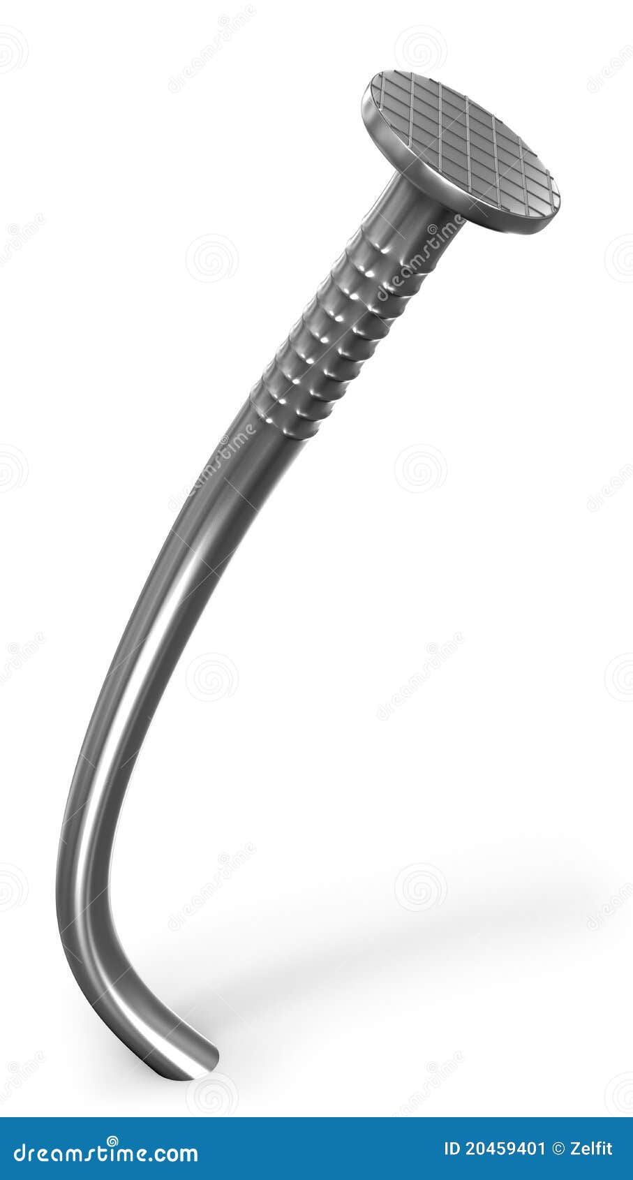 Gebogen spijker stock afbeelding. Image of glanzend, kromme - 20459401