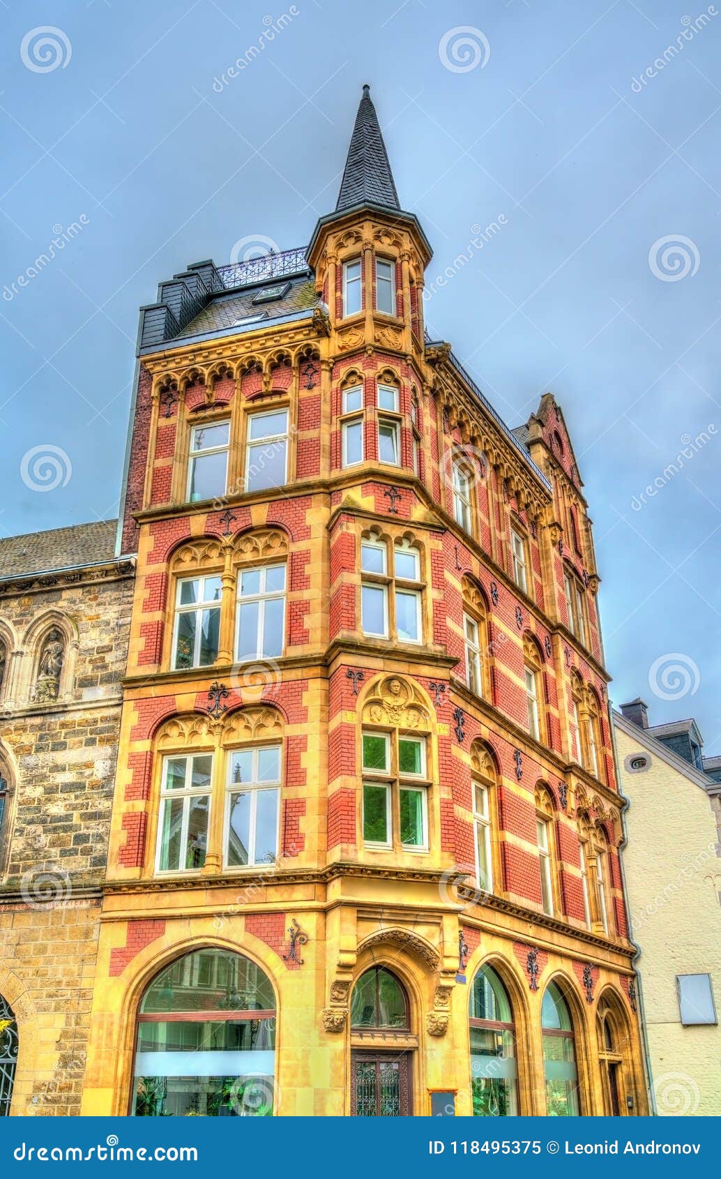 Gebouwen in De Oude Stad Van Aken, Duitsland Stock Afbeelding - Image ...