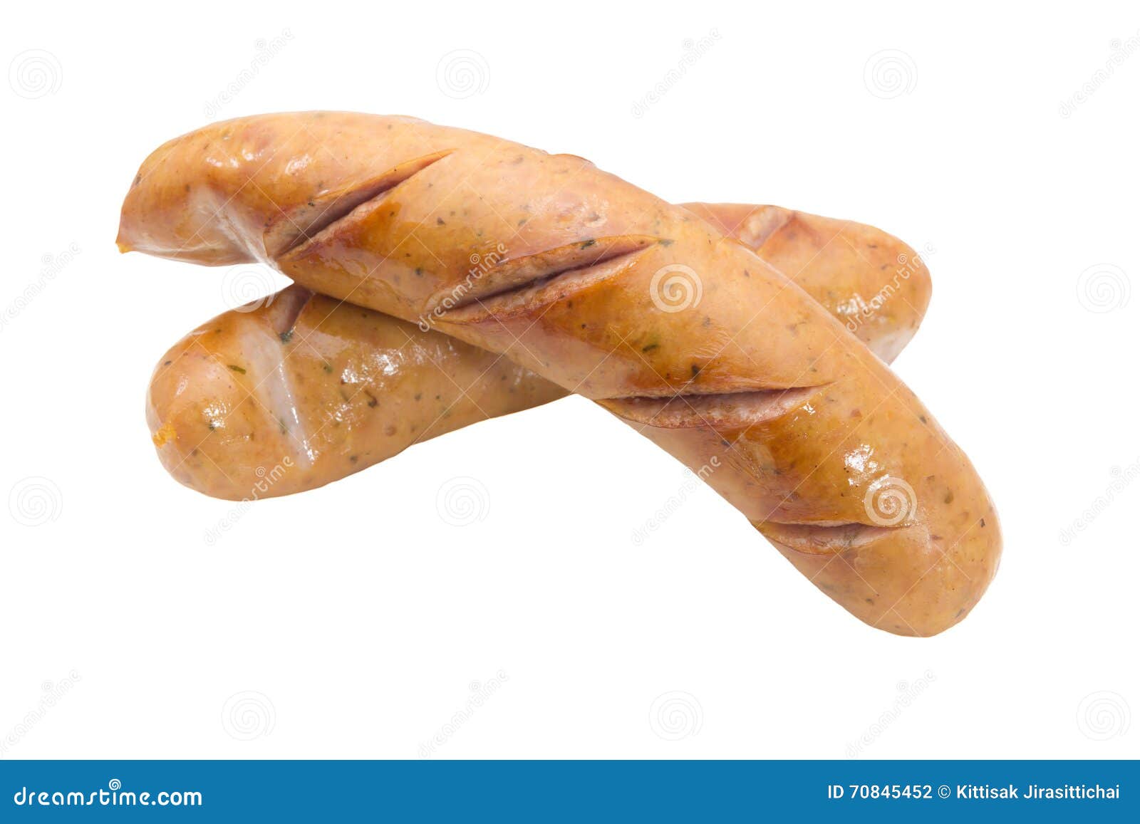 Gebraden Gerookte Worsten Op Witte Achtergrond Stock Foto - Image of ...