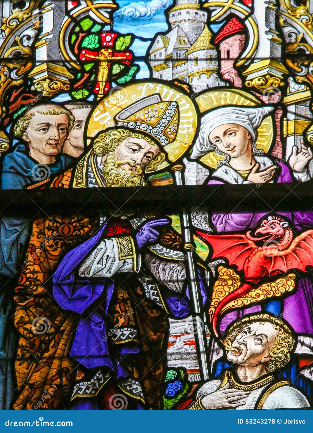 Gebrandschilderd Glas - Heilige Livinus Stock Foto - Image of satan ...