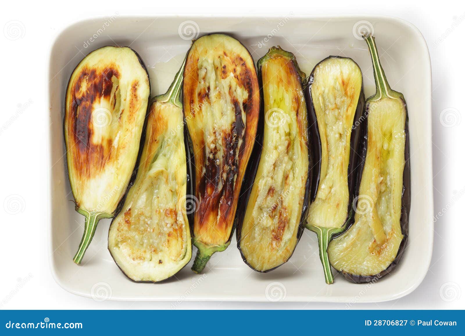 Gebratene Auberginen stockbild. Bild von kochen, abendessen - 28706827