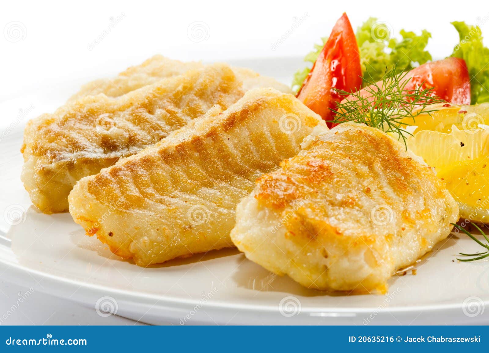 Gebratenes Fischfilet stockfoto. Bild von aperitif, horizontal - 20635216