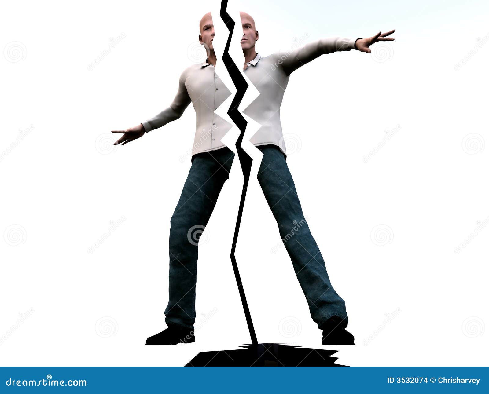 Gebrochener Mann 7 stock abbildung. Illustration von gebrochen - 3532074