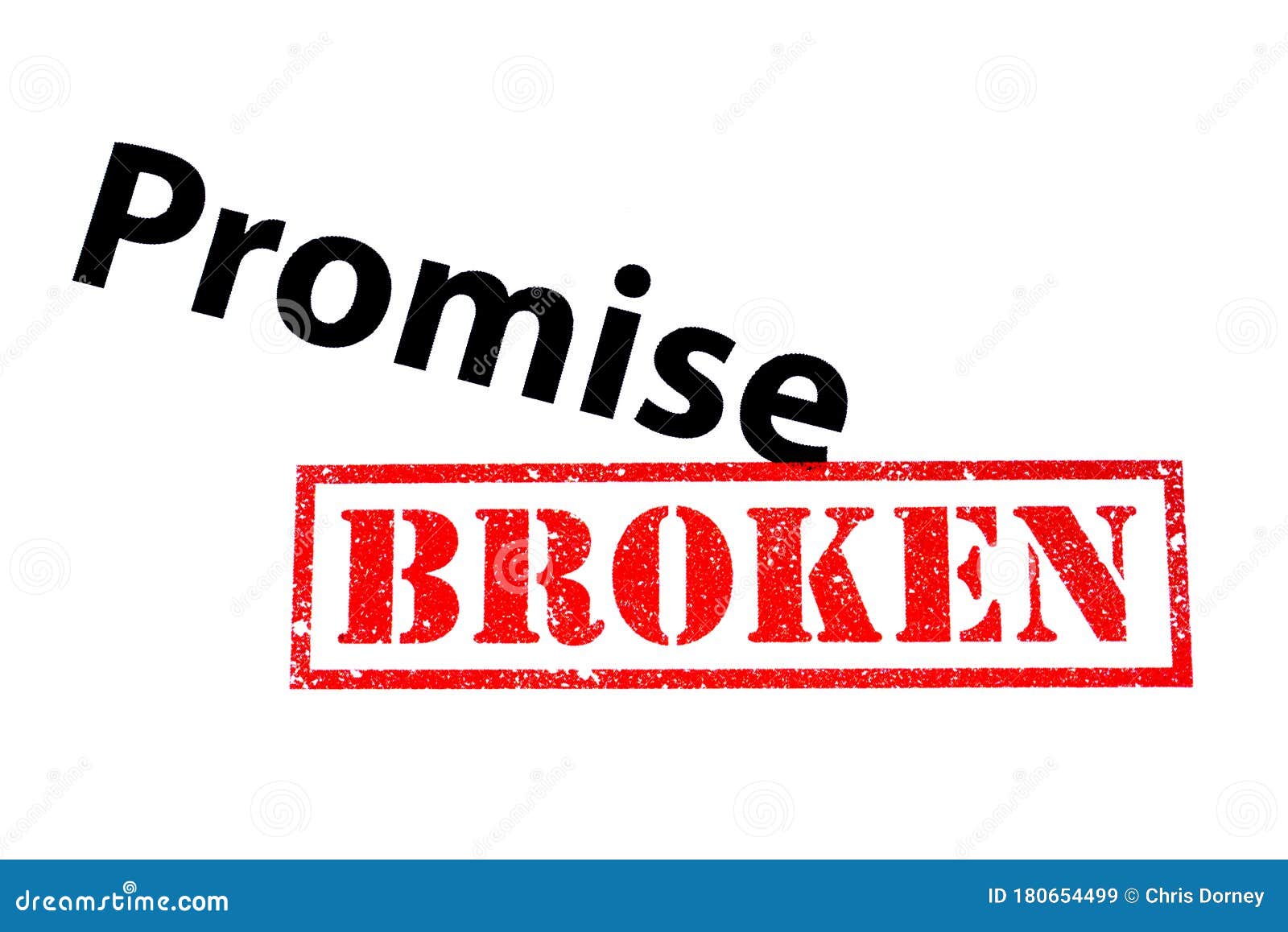 Gebrochenes Versprechen stock abbildung. Illustration von stempel ...