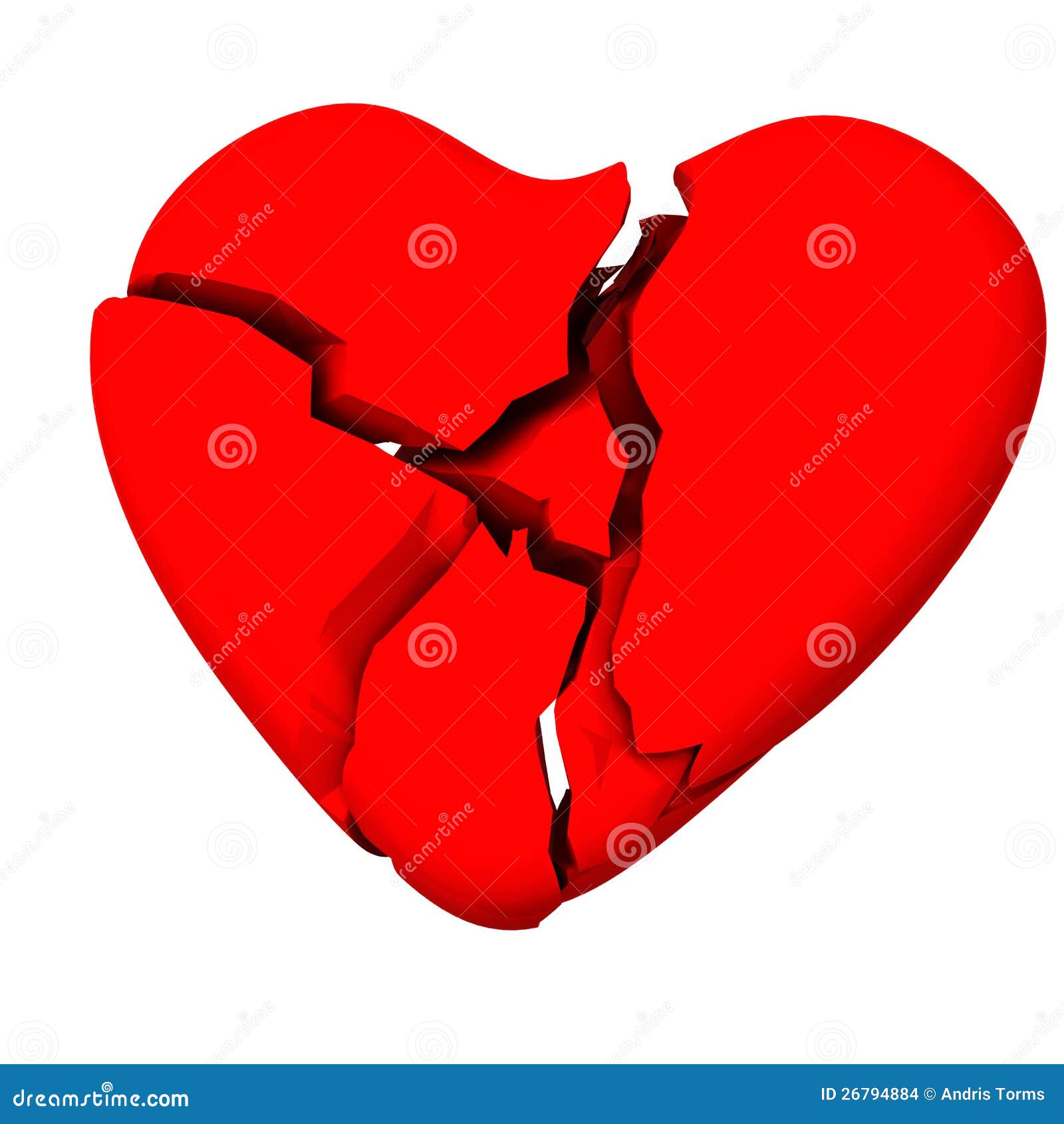 Gebroken 3d hart stock illustratie. Illustration of pictogram - 26794884