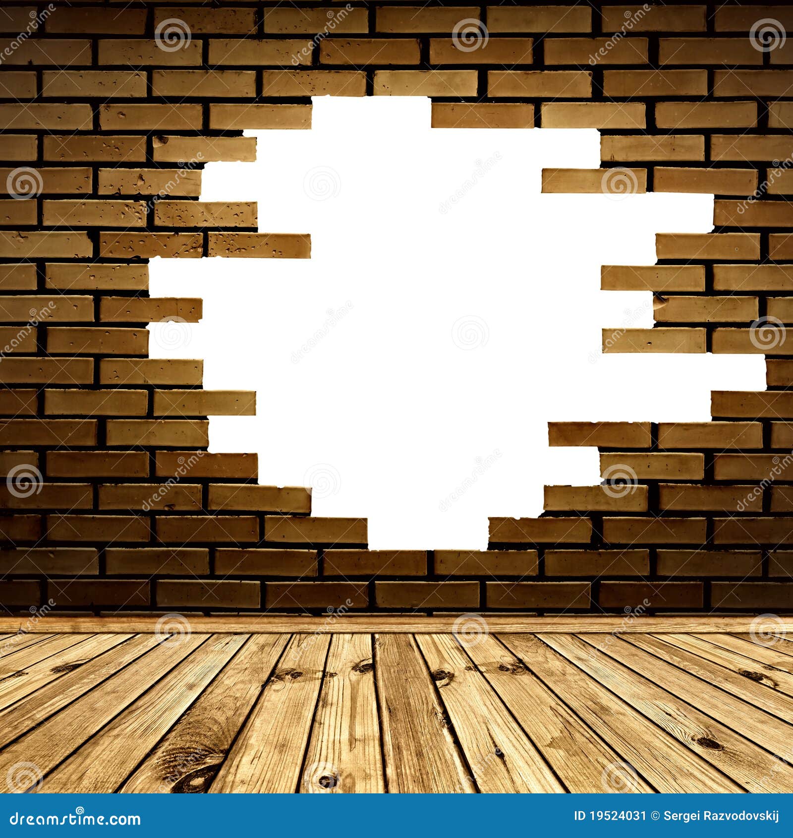 Gebroken Bakstenen Muur in De Ruimte Stock Illustratie - Illustration ...