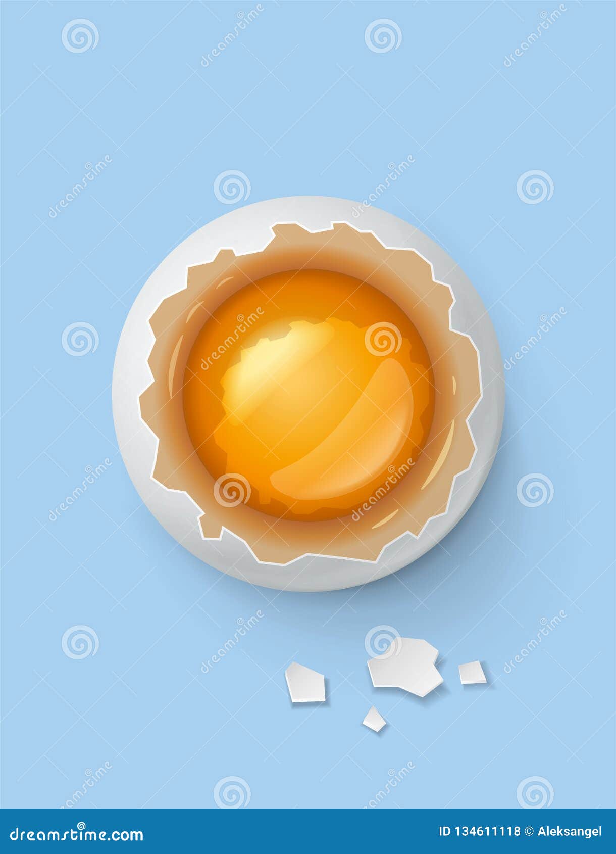 Gebroken Ei Met Dooier En Shell Vector Illustratie - Illustration of ...