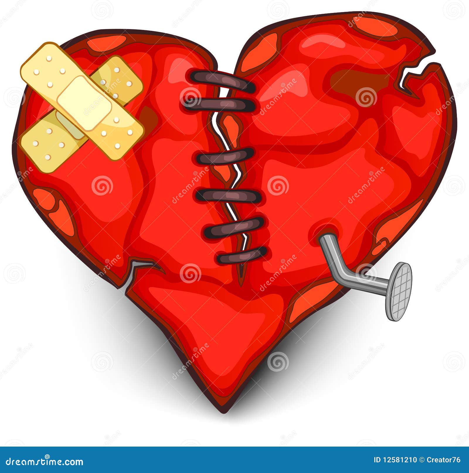 Gebroken hart vector illustratie. Illustration of liefde - 12581210
