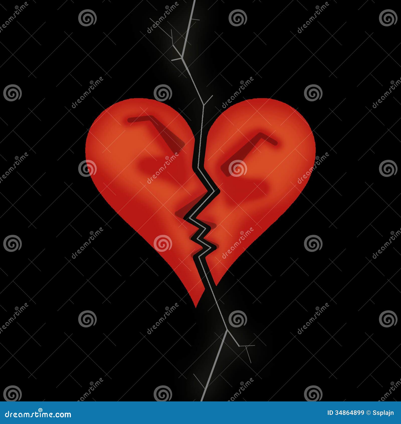 Gebroken hart stock illustratie. Illustration of kwesties - 34864899
