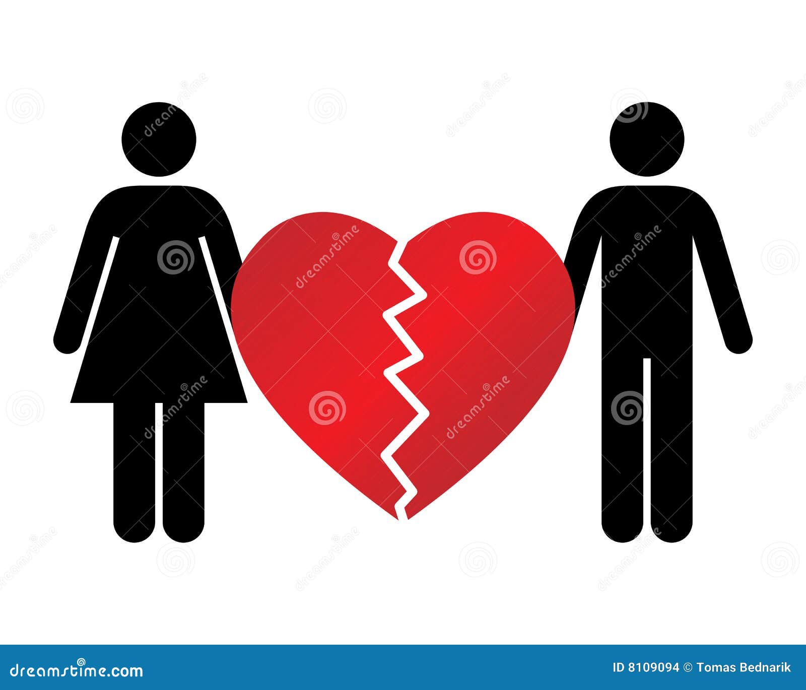 Gebroken hart vector illustratie. Illustration of hart - 8109094