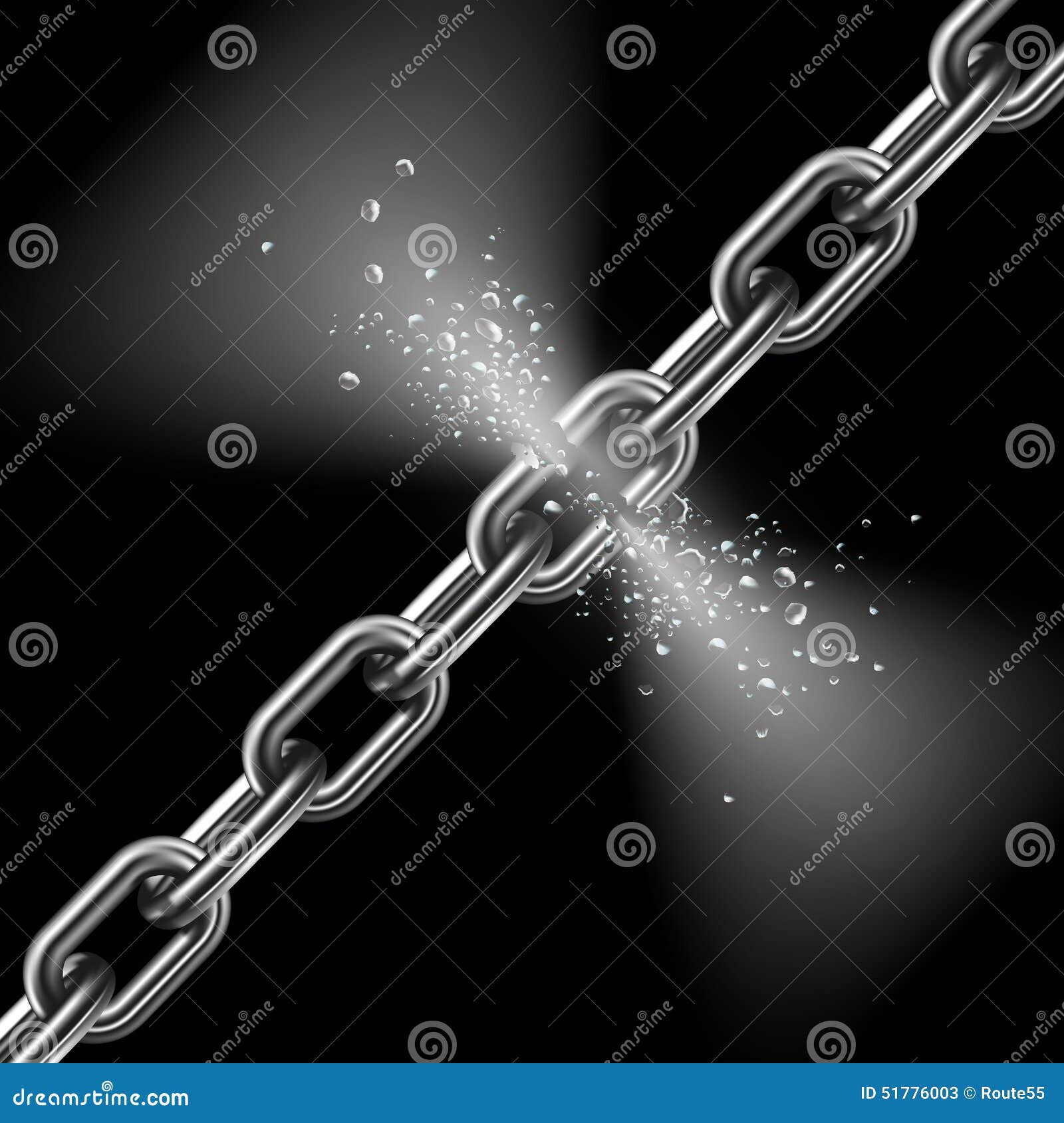 Gebroken ketting vector illustratie. Illustration of macht - 51776003