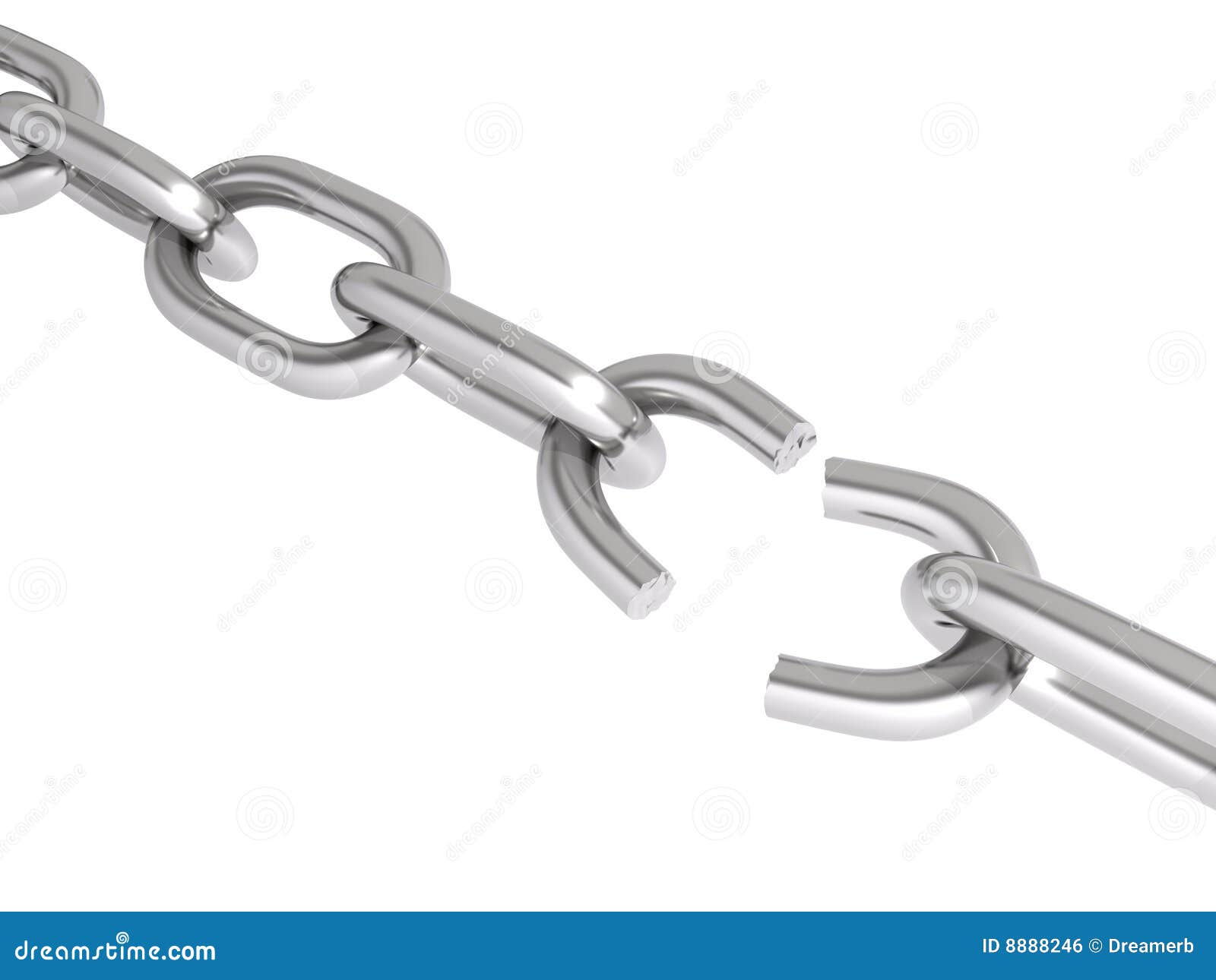 Gebroken ketting stock illustratie. Illustration of ijzer - 8888246