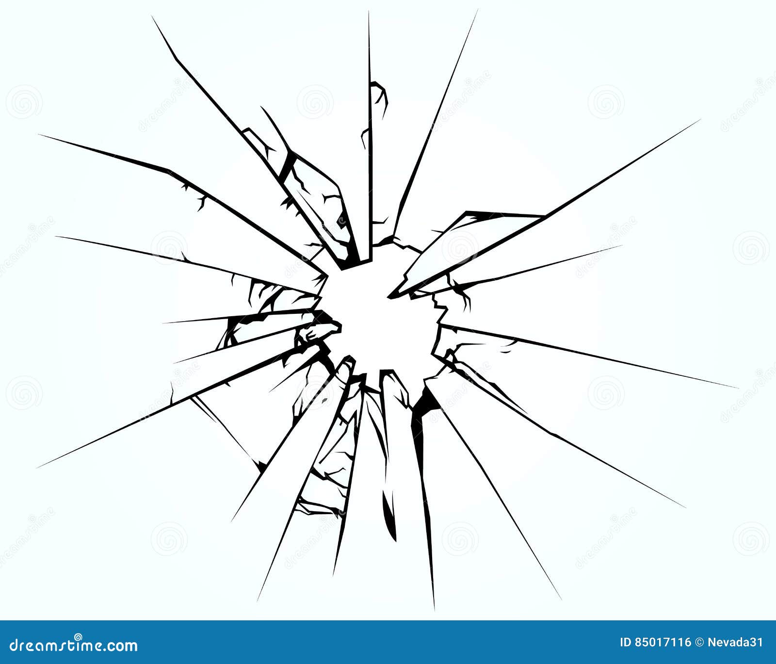 Gebroken ruit of glas stock illustratie. Illustration of ongeval - 85017116