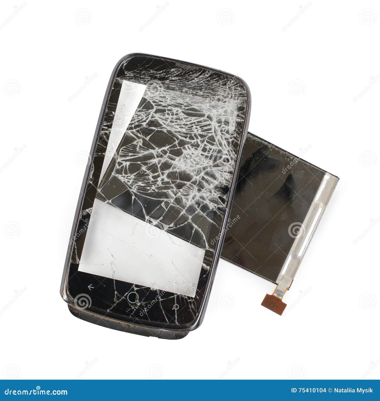 Gebroken Telefoon Zwarte Monitor Stock Foto - Image of digitaal ...