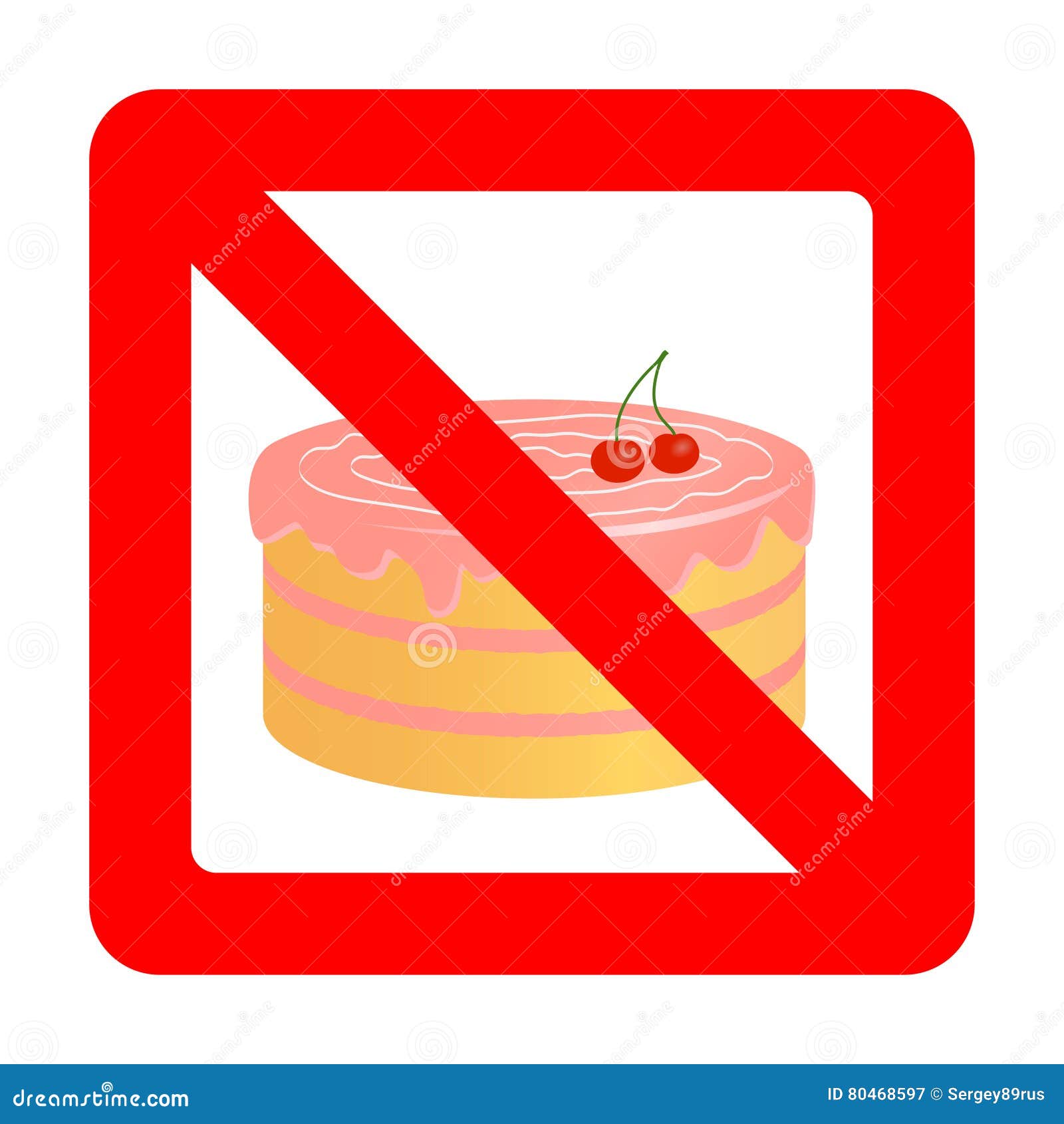 Geburtstagskuchen, Wenn Zeichen Verboten Werden Vektor Abbildung ...