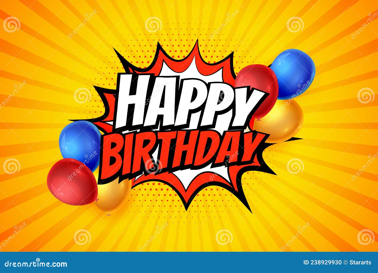 Geburtstagsvorlage Im Comicstil Vektor Abbildung - Illustration von ...