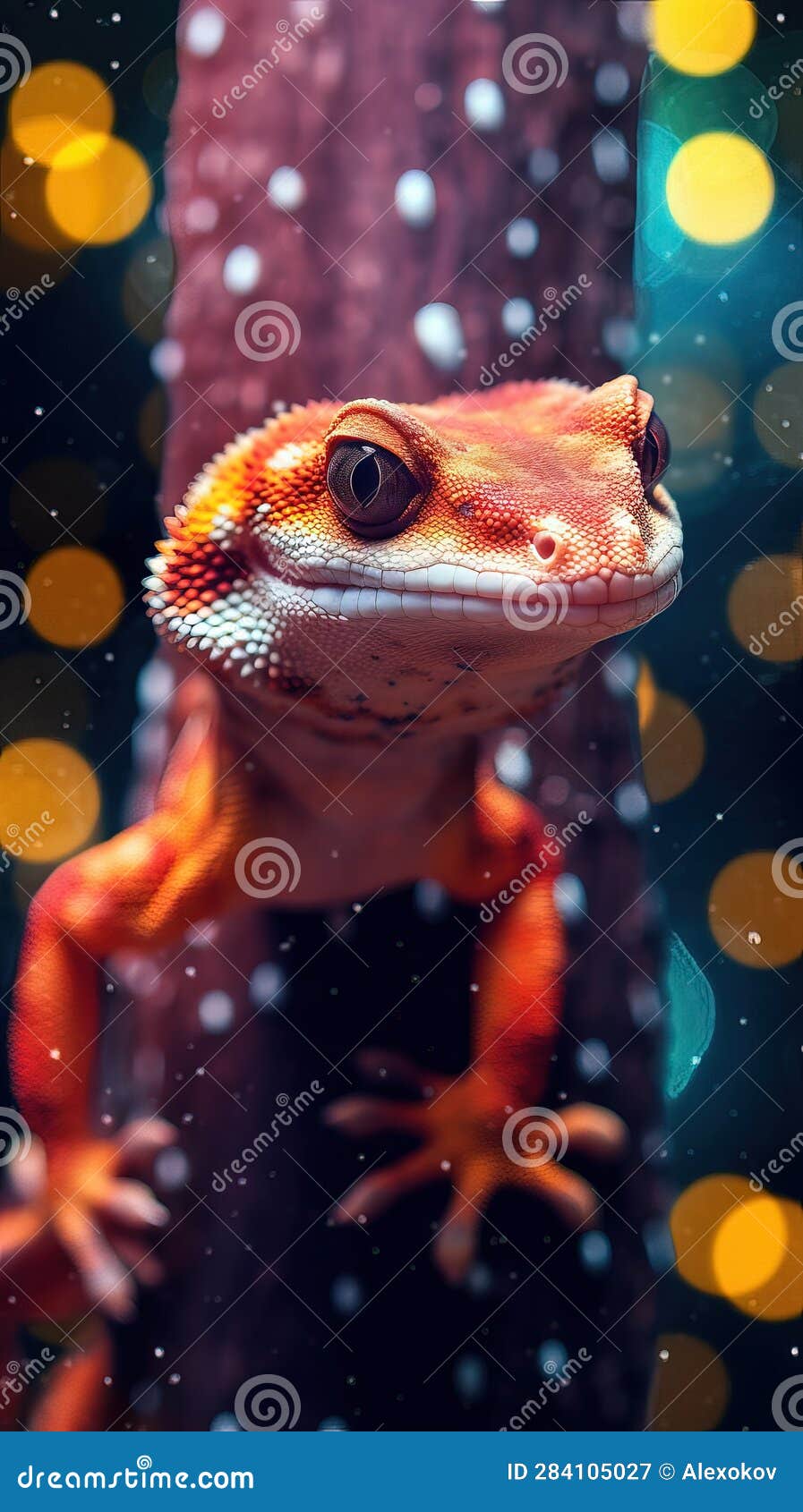 Gecko Collage on Dark Background. Stock Illustration - Illustration of ...