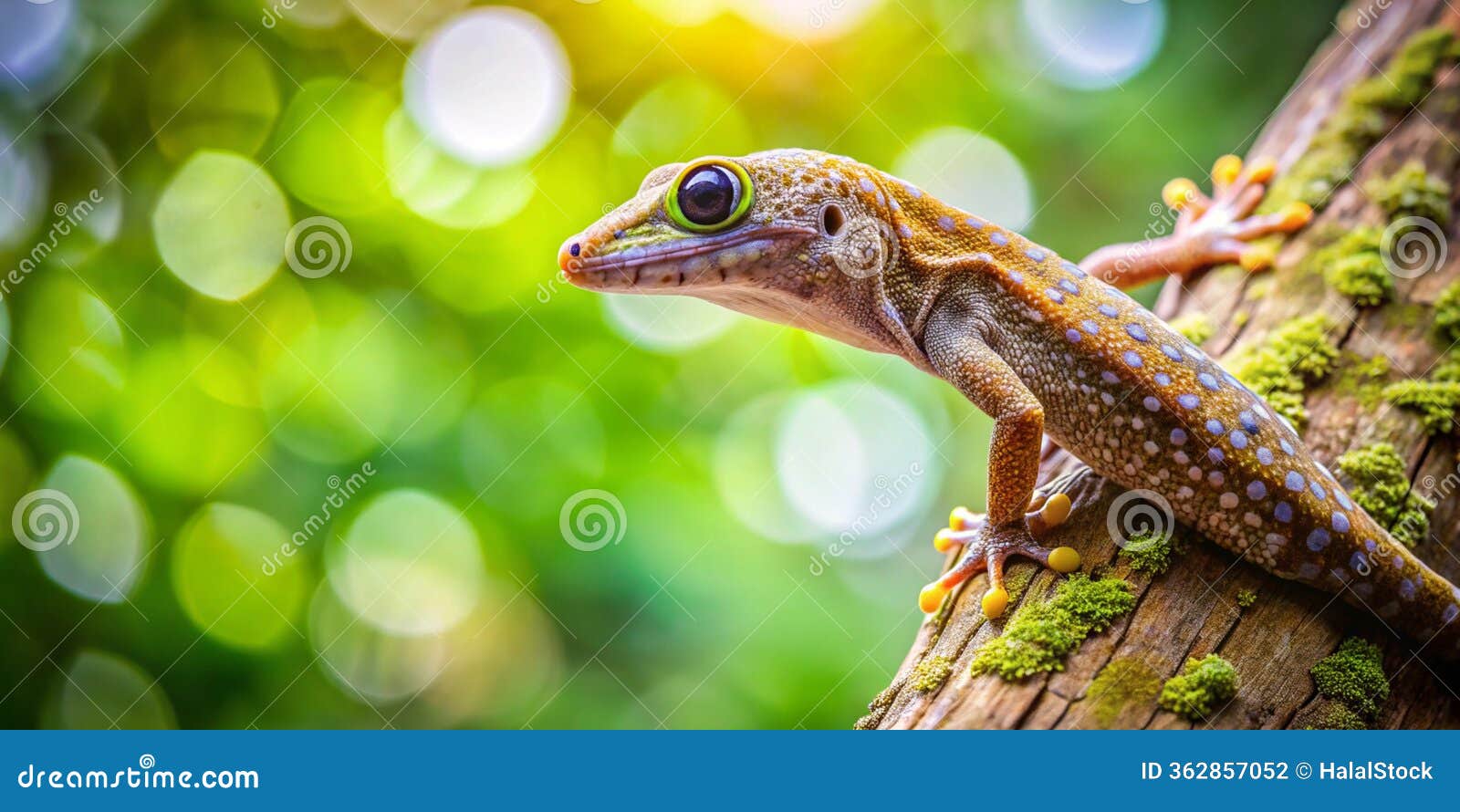 Gecko Crawling Through Larkspur Flowers Royalty-Free Cartoon ...