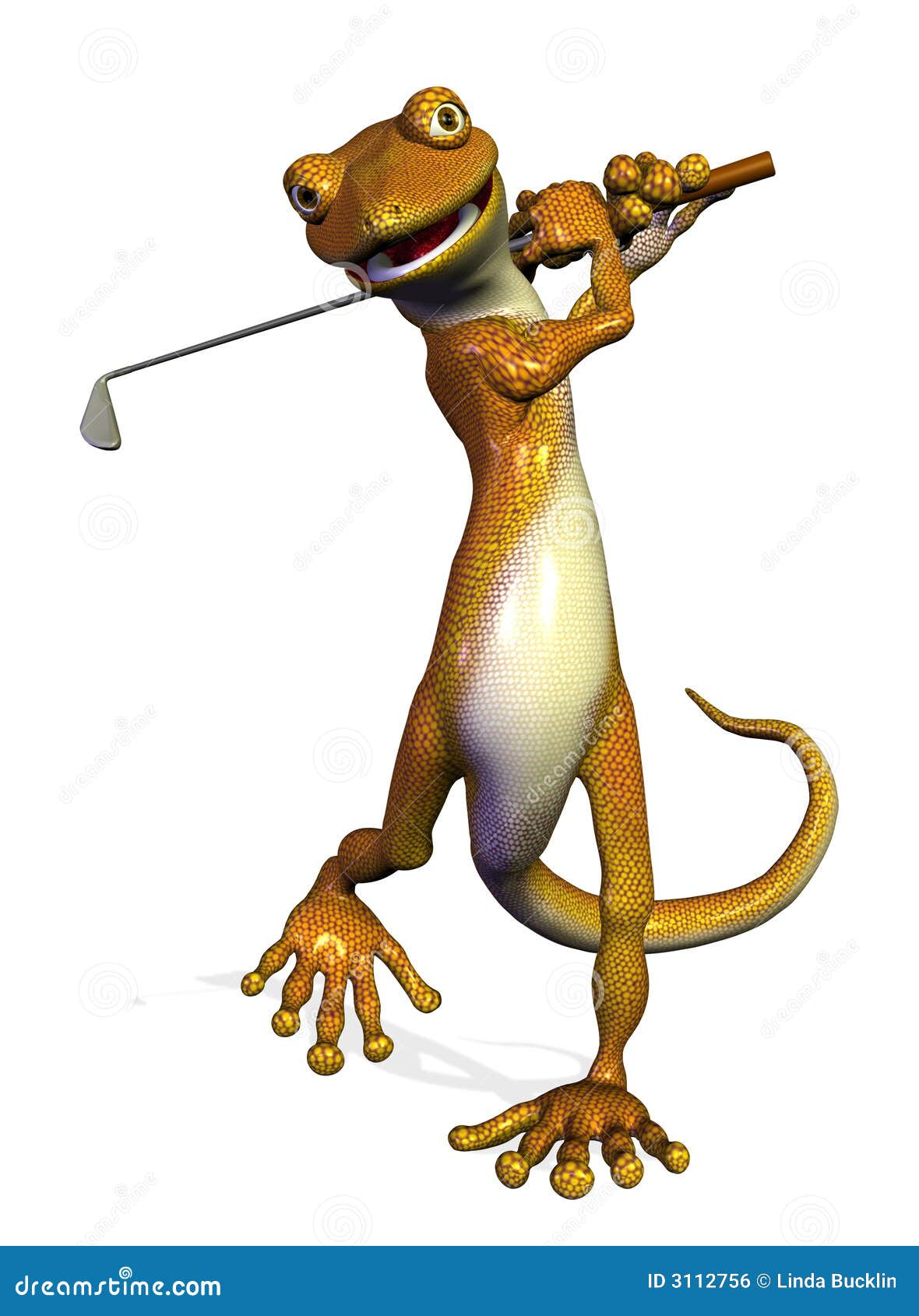 Gecko Golfing stock de ilustración. Ilustración de golfista - 3112756
