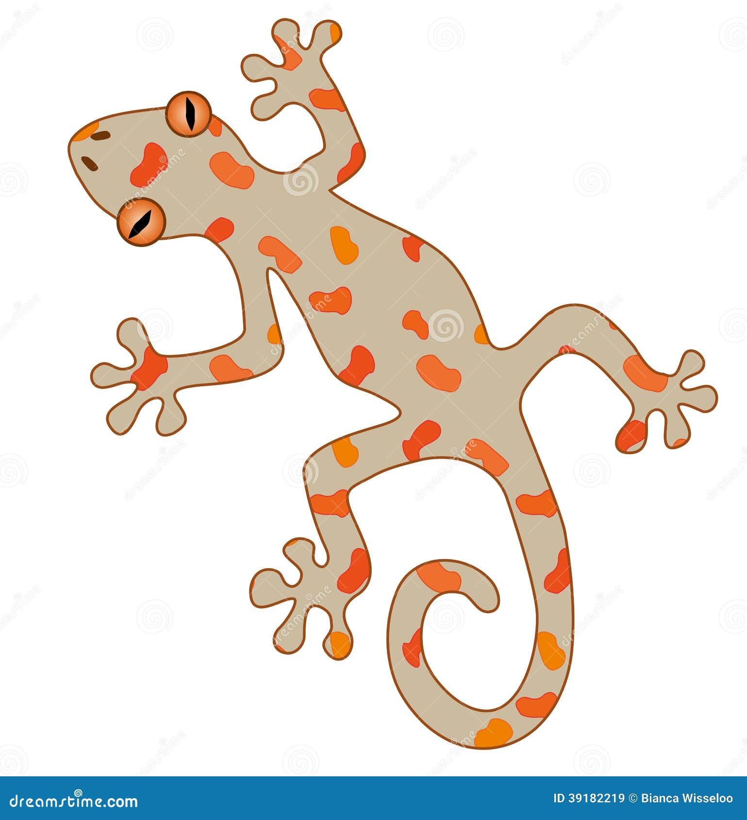 Tokay, Gecko, Calling Gecko Isolate White Vector Illustration ...