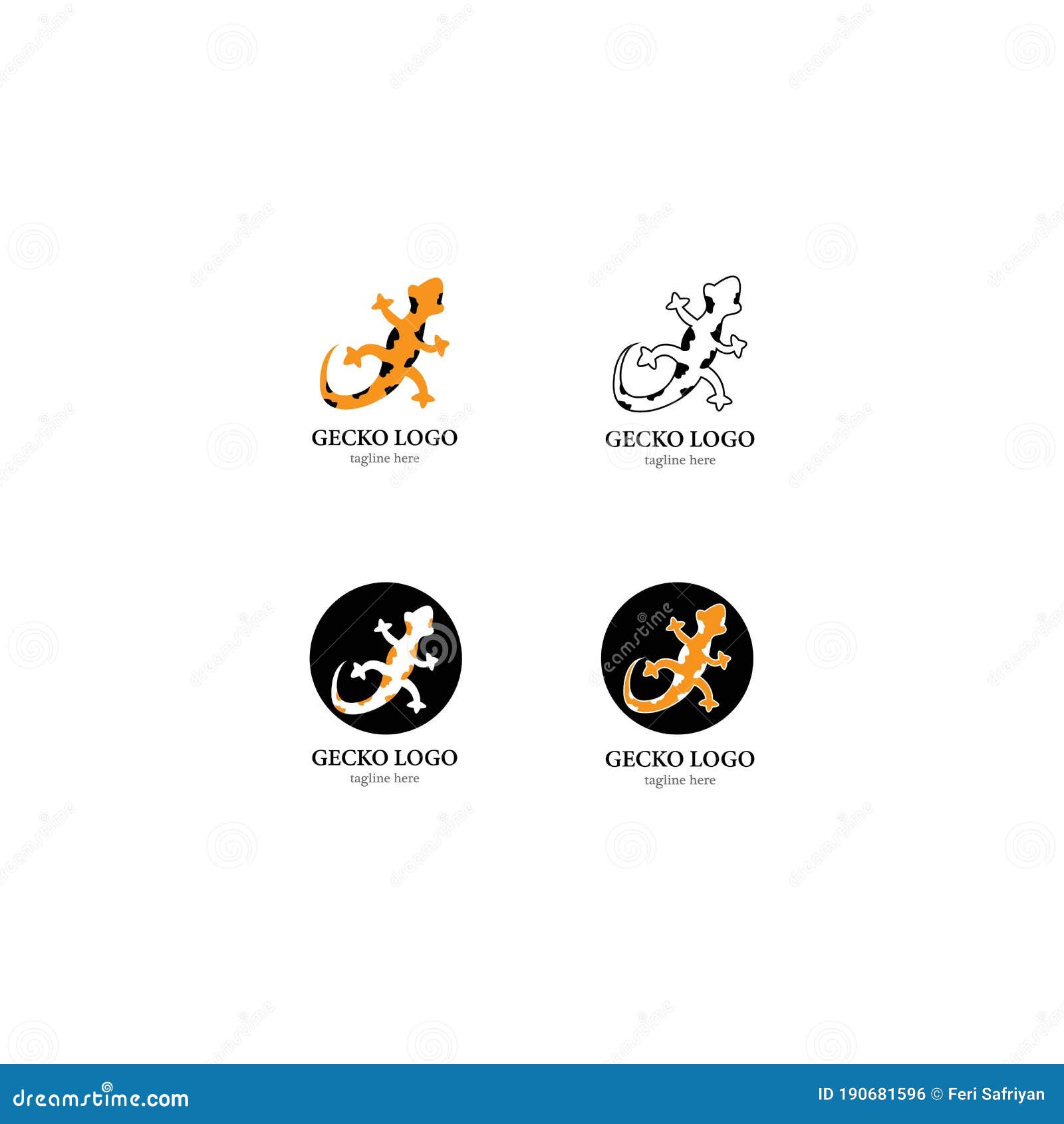 Gecko logo template stock illustration. Illustration of lizard - 190681596