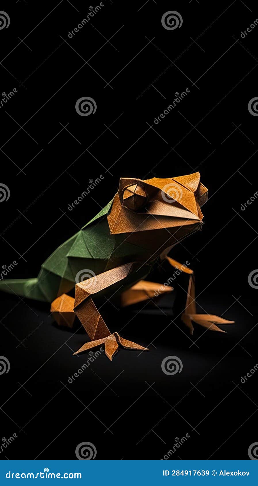 Gecko Origami on Dark Background AI Generated Stock Illustration ...