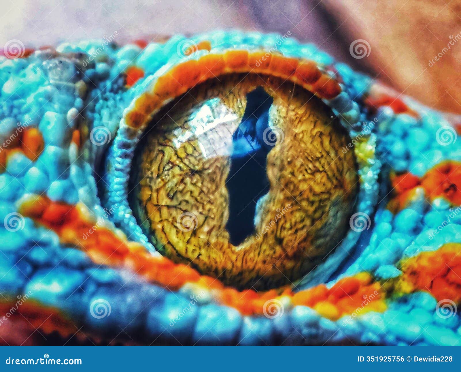 Gecko& X27;s Eyes with Blue and Orange Skin Stock Photo - Image of ...