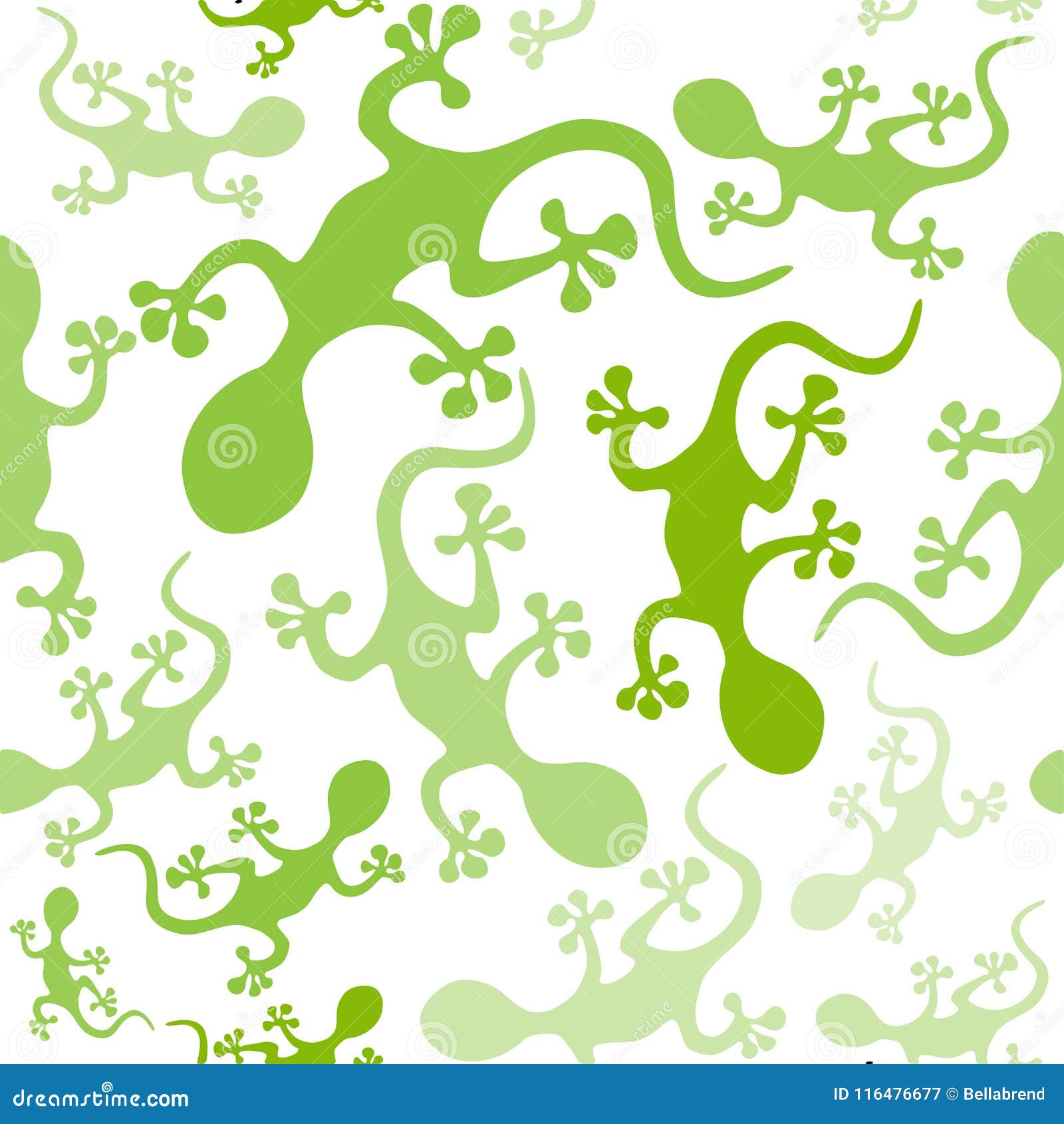 Gecko Seamless Pattern Black On A White Background. Cartoon Vector ...