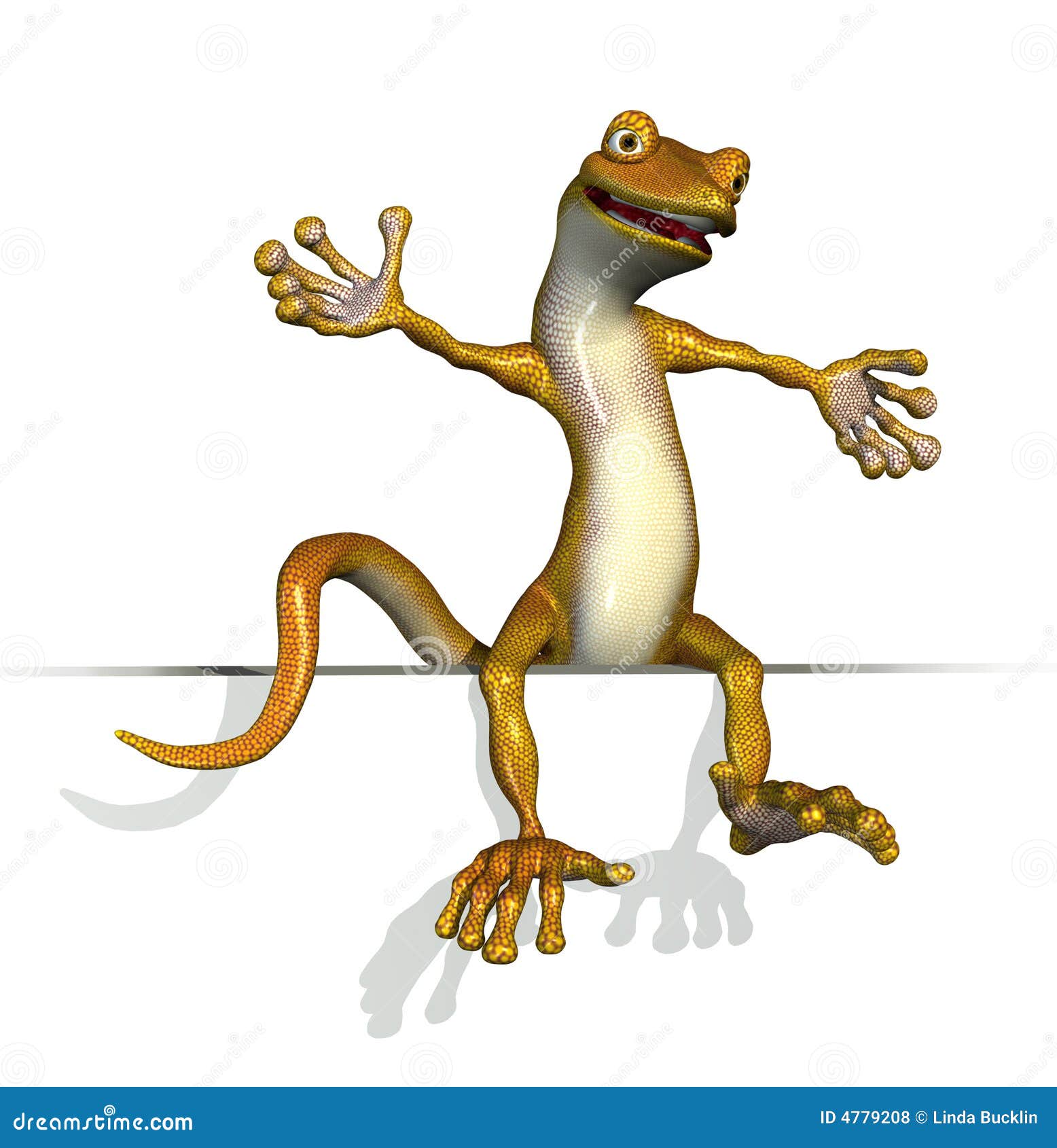 Gecko Sitting on an Edge stock illustration. Illustration of cute - 4779208