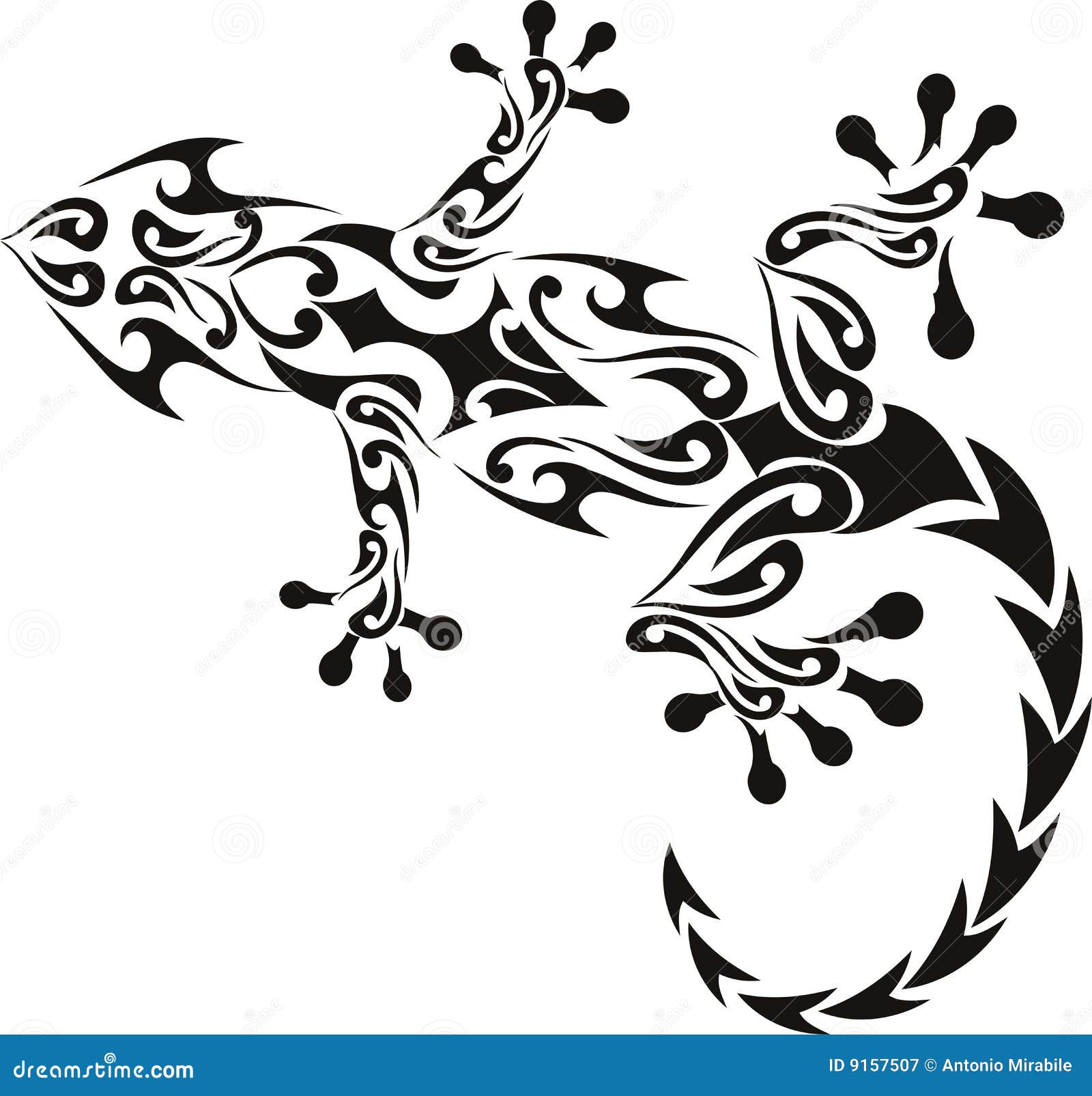 Tribal Gecko Clipart