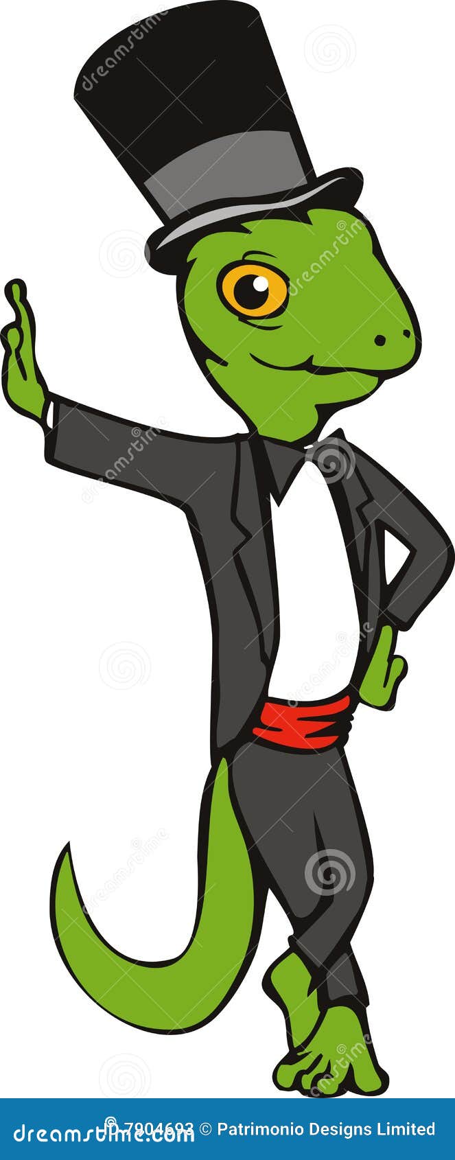 Gecko in Tuxedo Suit Standing Stock Vector - Illustration of background ...