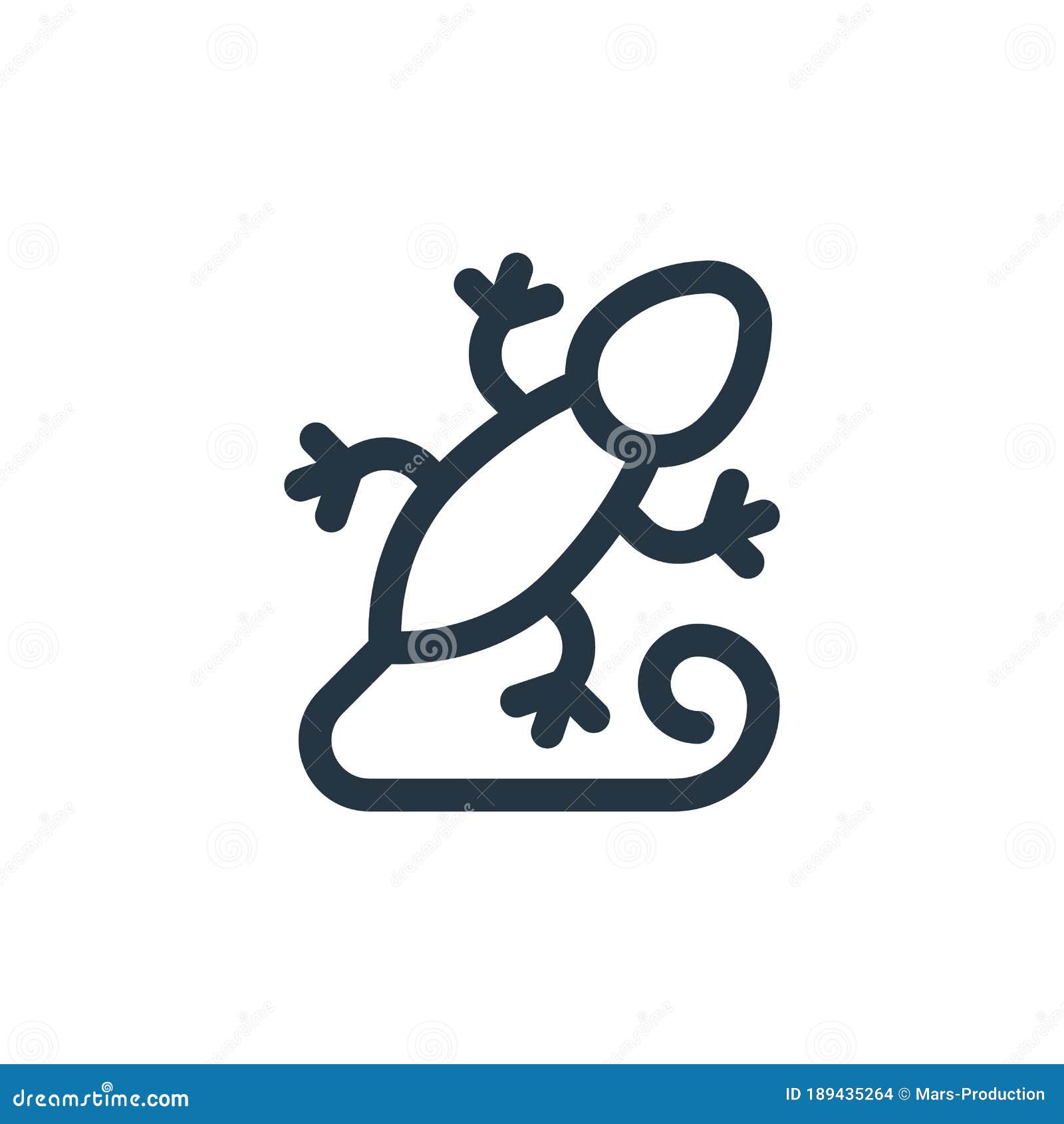 Gecko Vector Icon Isolated On White Background. Outline, Thin Line ...