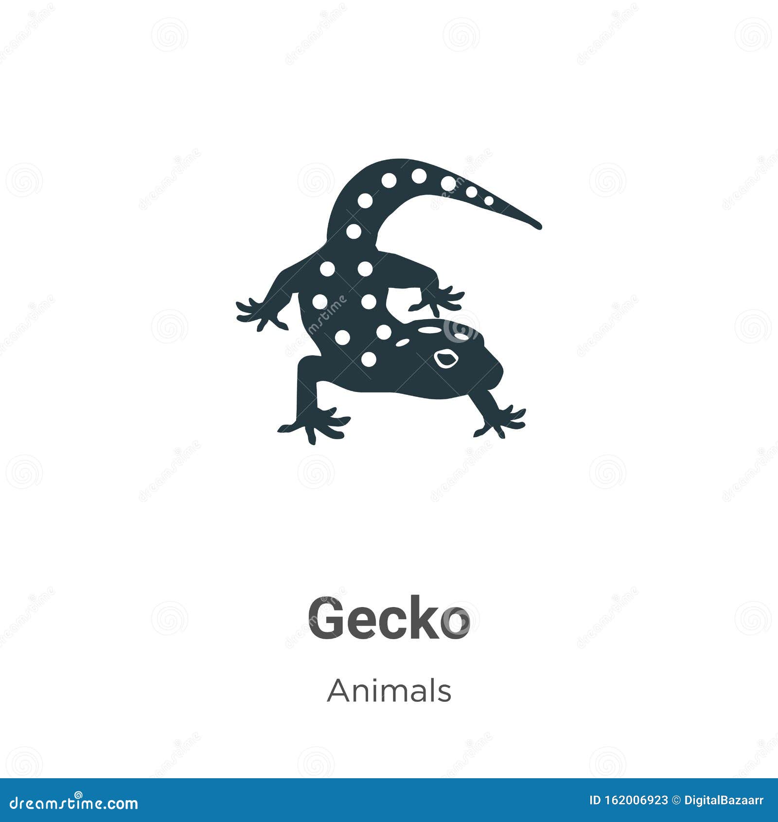 Gecko Vector Icon on White Background. Flat Vector Gecko Icon Symbol ...